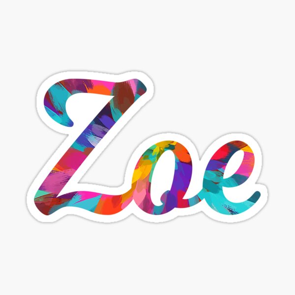 Pegatina «Zoe pintura abstracta nombre de niña» de ComicKitsch | Redbubble