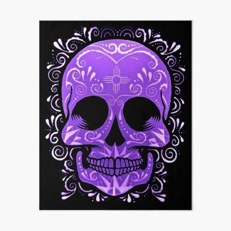 "Zia Sugar Skull (purple)" Art Board Print by AlbertWu | Redbubble
