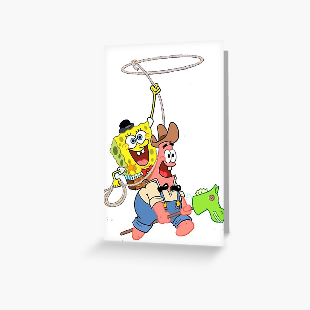 "Cowboy Spongebob and Patrick" Greeting Card for Sale by paytonstach ...