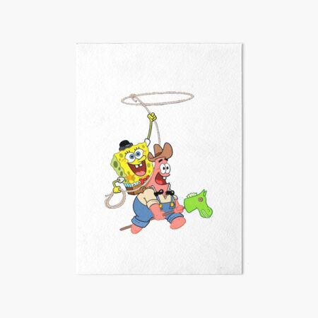 "Cowboy Spongebob and Patrick" Art Board Print for Sale by paytonstach ...