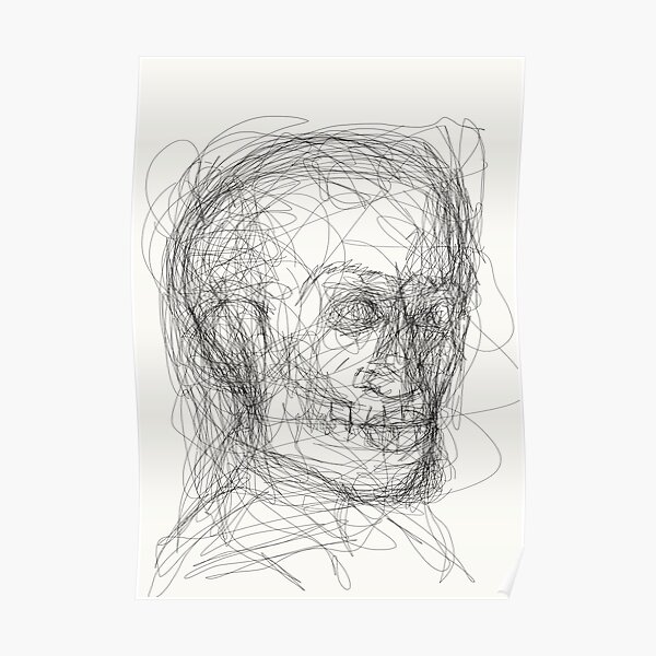 "Scribble Head" Poster by josighuh | Redbubble