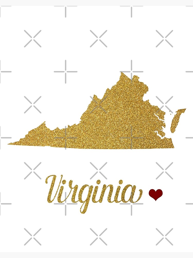 Póster «Mapa de Virginia de oro» de AnnaGo | Redbubble