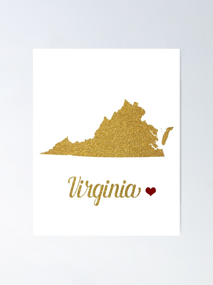 Póster «Mapa de Virginia de oro» de AnnaGo | Redbubble