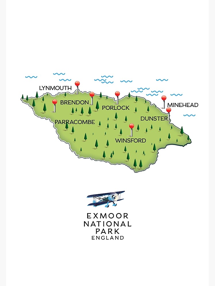 "Exmoor National Park map" Art Print by vectorwebstore | Redbubble
