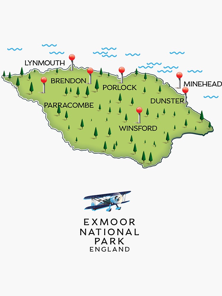 "Exmoor National Park map" Sticker by vectorwebstore | Redbubble