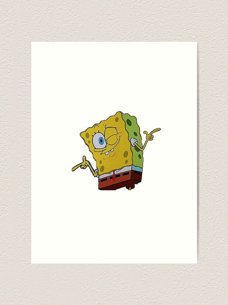 "spongebob winking and pointing" Art Print by megsssssy | Redbubble