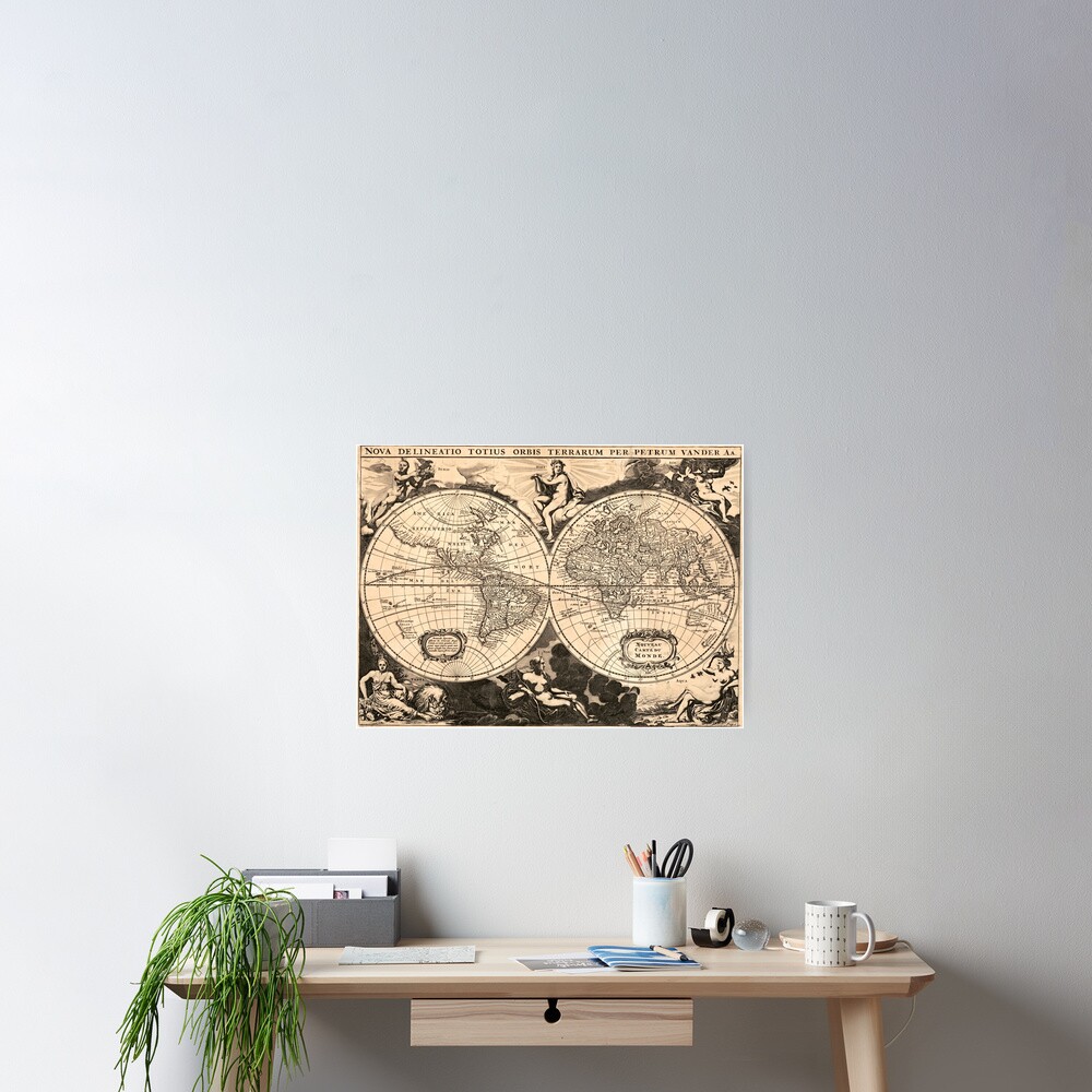 "Vintage World Map Dated 1703" Poster for Sale by gtcdesign | Redbubble