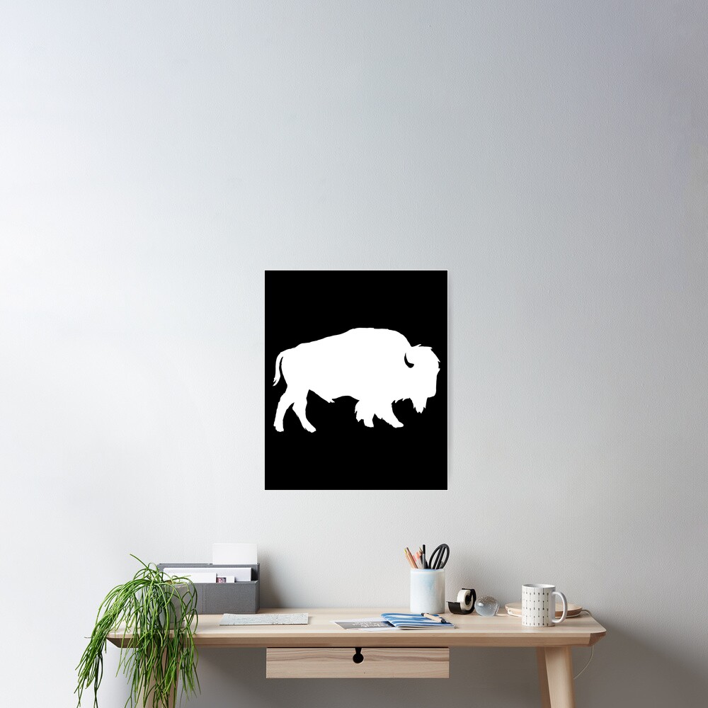 "White Buffalo Silhouette Shadow Bull" Poster for Sale by LarkDesigns ...
