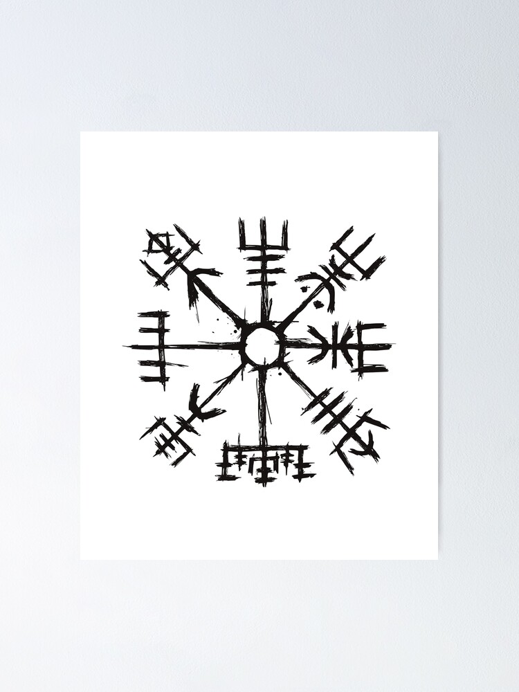"Viking Compass Vegvisir" Poster for Sale by Beltschazar | Redbubble