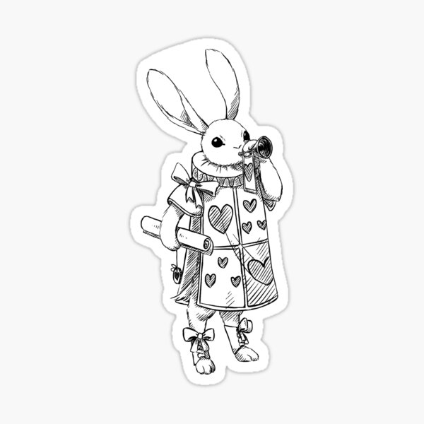 "White Rabbit Heart Guard" Sticker by Katitan | Redbubble