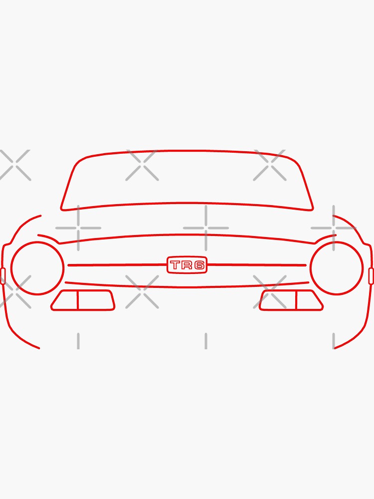 "Triumph TR6 classic car outline graphic (red)" Sticker for Sale by ...