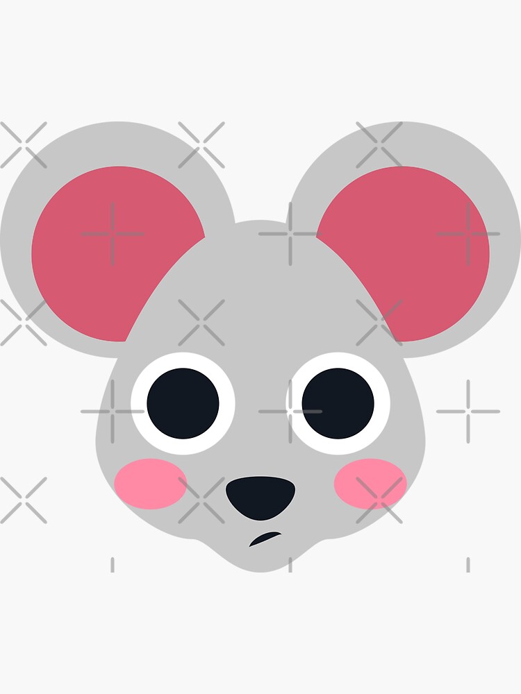 Pegatina «Cara de ratón, lindo dibujo animado de mascota, para niños ...