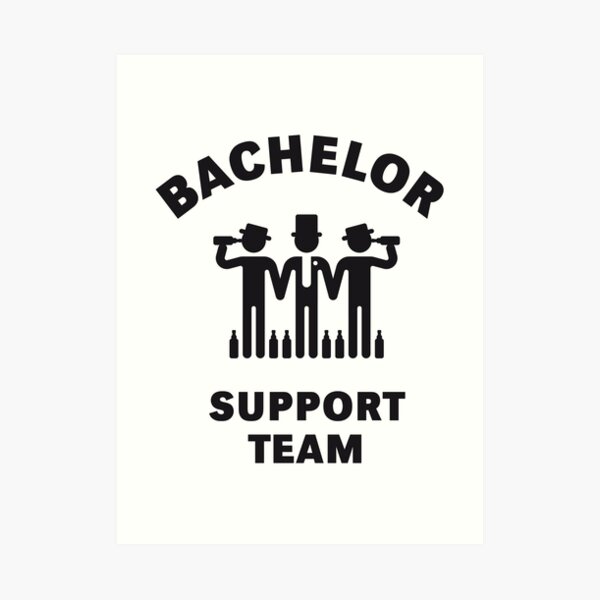 "Bachelor Support Team (Stag Party / Black)" Art Print for Sale by ...