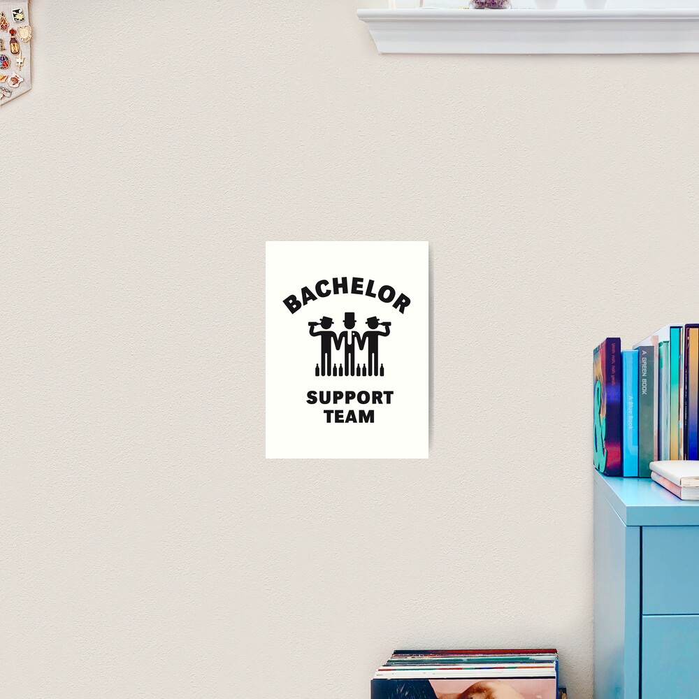 "Bachelor Support Team (Stag Party / Black)" Art Print for Sale by ...