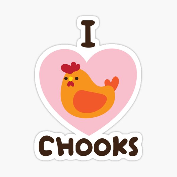 "I Love Chooks Cute and Kawaii Chicken" Sticker for Sale by ...
