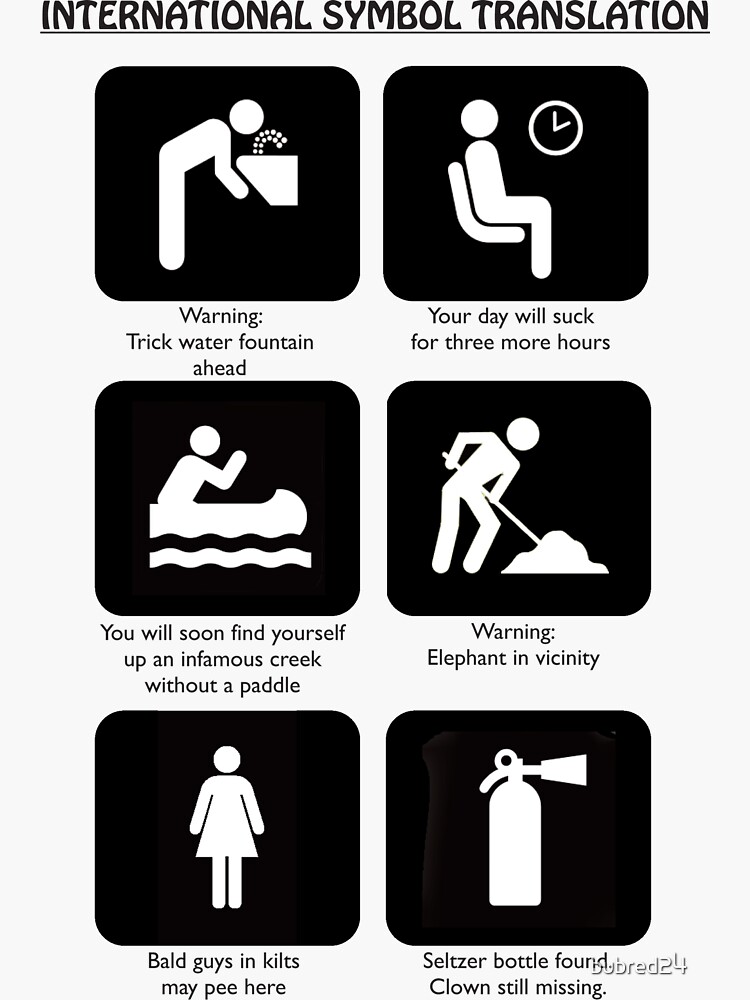 "International Symbol Translation #1" Sticker for Sale by bubred24 ...