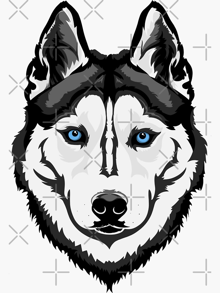 "Abstract Husky " Sticker for Sale by rmcbuckeye | Redbubble