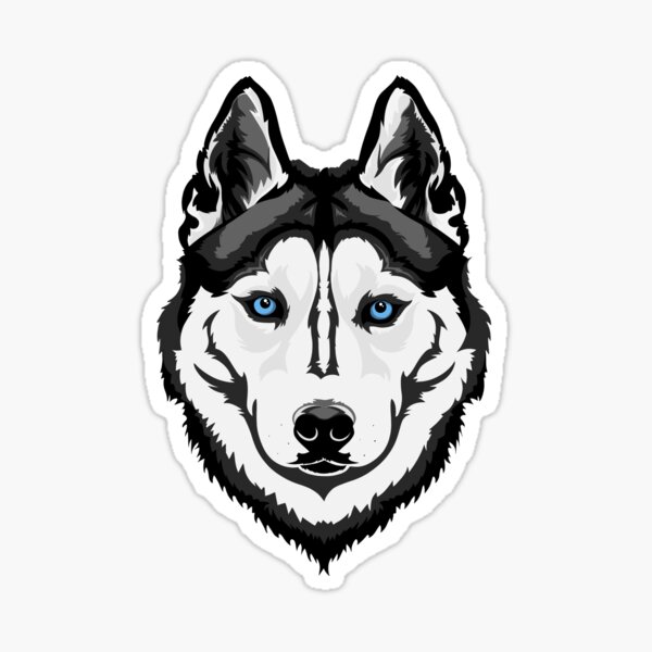 "Abstract Husky " Sticker for Sale by rmcbuckeye | Redbubble