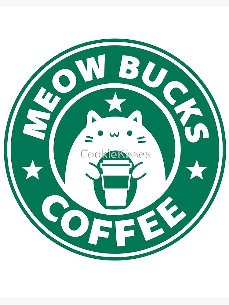 "Cute Coffee and Cat Design Starbucks" Art Print for Sale by ...