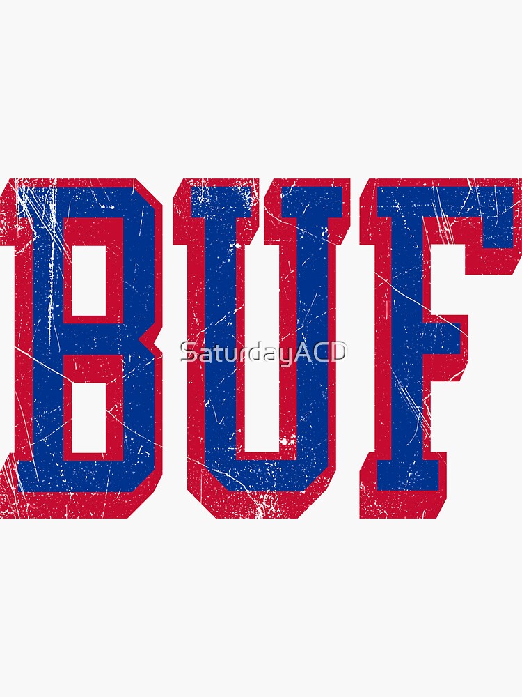 "BUF - block abv - 8" Sticker for Sale by SaturdayACD | Redbubble