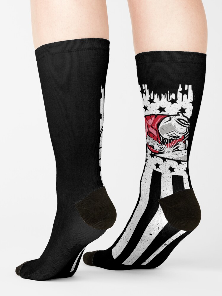 "Welder - USA American Flag - Patriotic Welding Welder's Gift" Socks by ...
