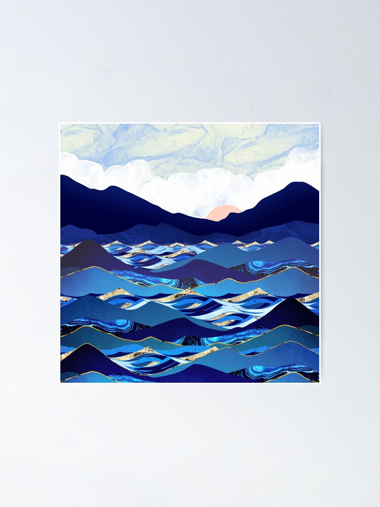 "Ocean Blue" Poster for Sale by spacefrogdesign | Redbubble