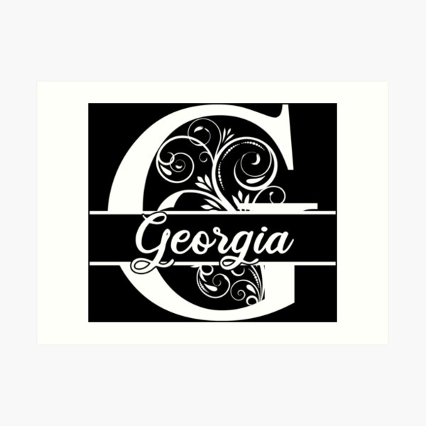 "Personalized Name Monogram G - Georgia - Letter G - White" Art Print ...