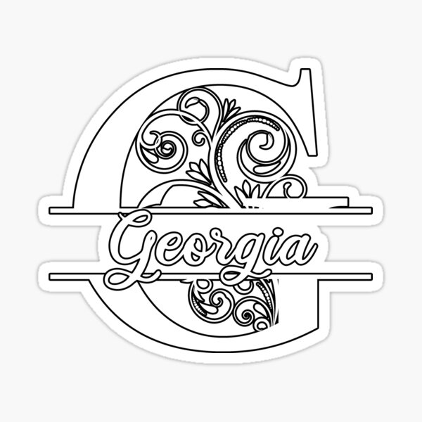 "Personalized Name Monogram G - Georgia - Letter G - White" Sticker for ...