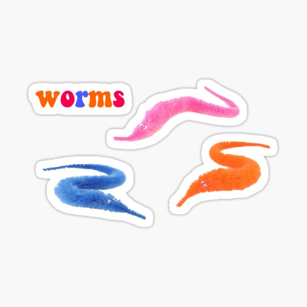 "worms sticker pack" Sticker for Sale by bellis- | Redbubble