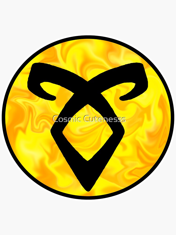 "Angelic Power Rune - Full Color - Black Outline" Sticker by ...