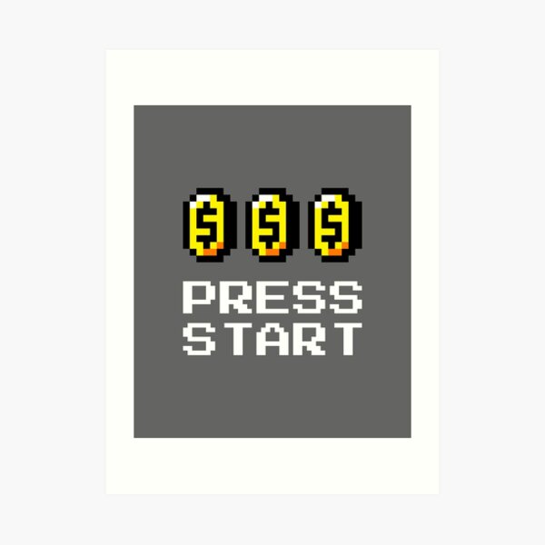 "8-Bit Press Start Gamer Design" Art Print by DrOutdoorsCo | Redbubble
