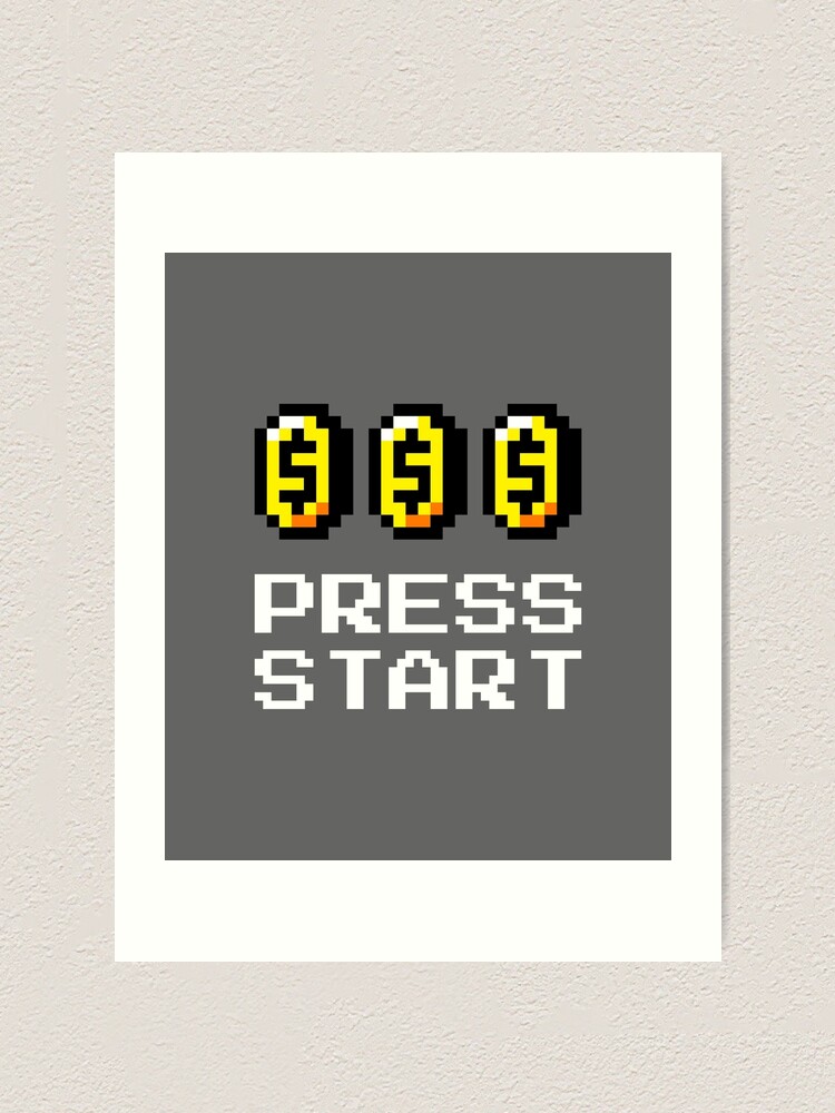 "8-Bit Press Start Gamer Design" Art Print by DrOutdoorsCo | Redbubble