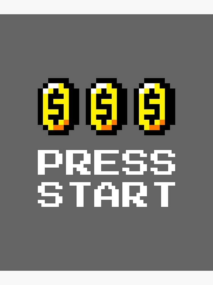 "8-Bit Press Start Gamer Design" Art Print by DrOutdoorsCo | Redbubble