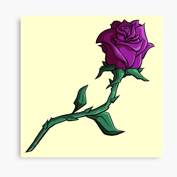 "Purple Rose Sticker - Tattoo Inspired" Canvas Print for Sale by nebula ...