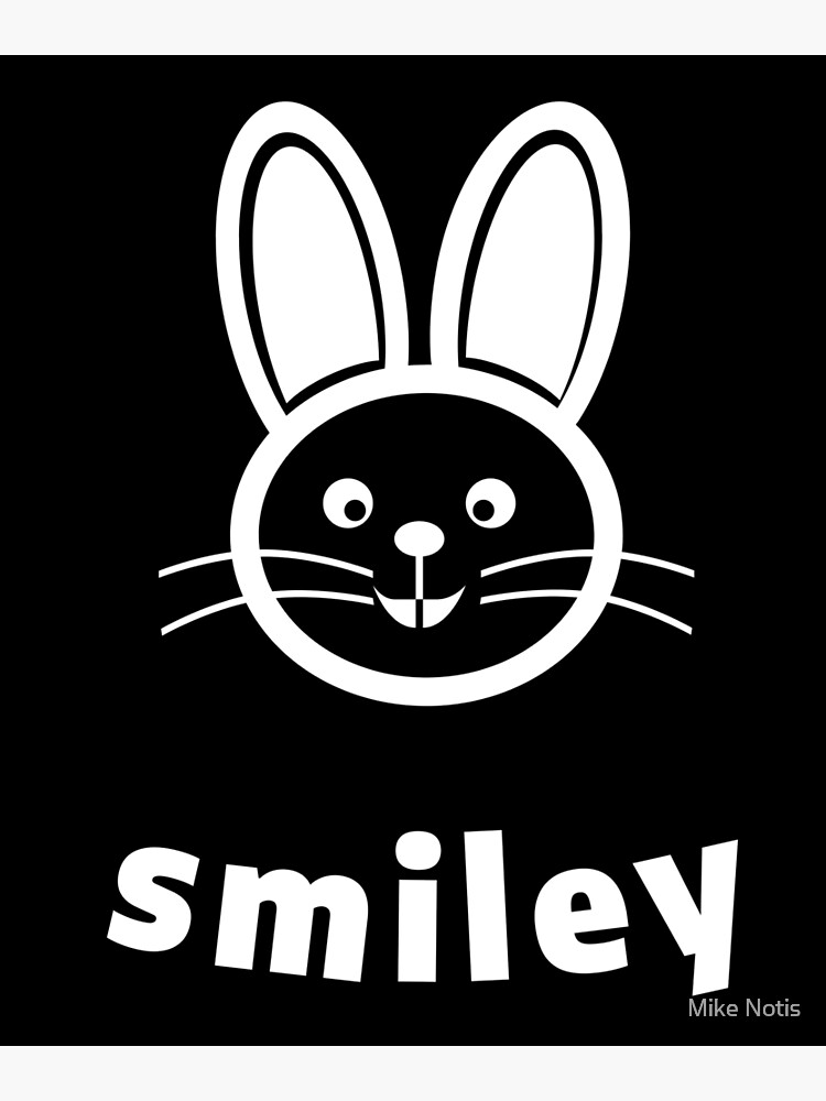 "smiley rabbit " Poster by mikenotis | Redbubble