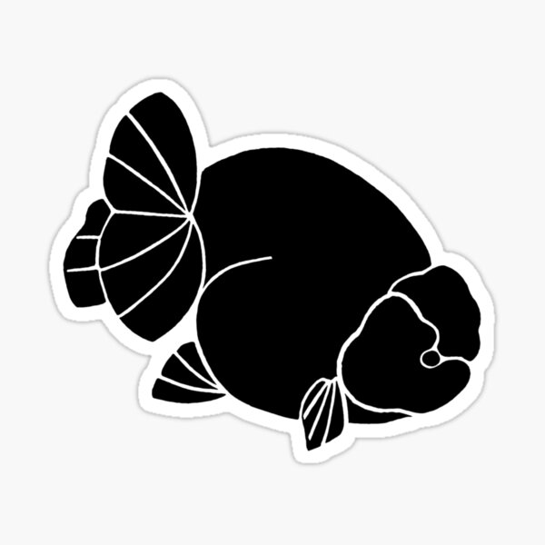 "Ranchu Full Black Goldfish Logo 20" Sticker by Nosnah | Redbubble