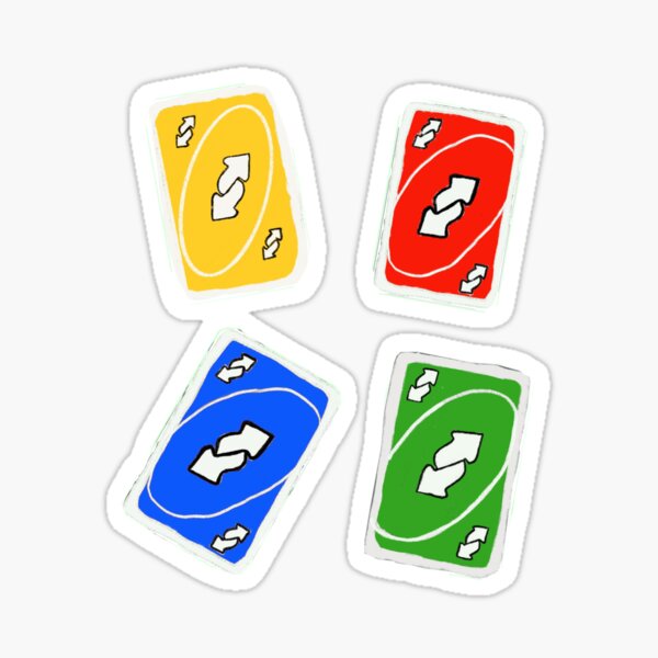 "Uno Reverse Card set of 4 Stickers" Sticker by katewf | Redbubble