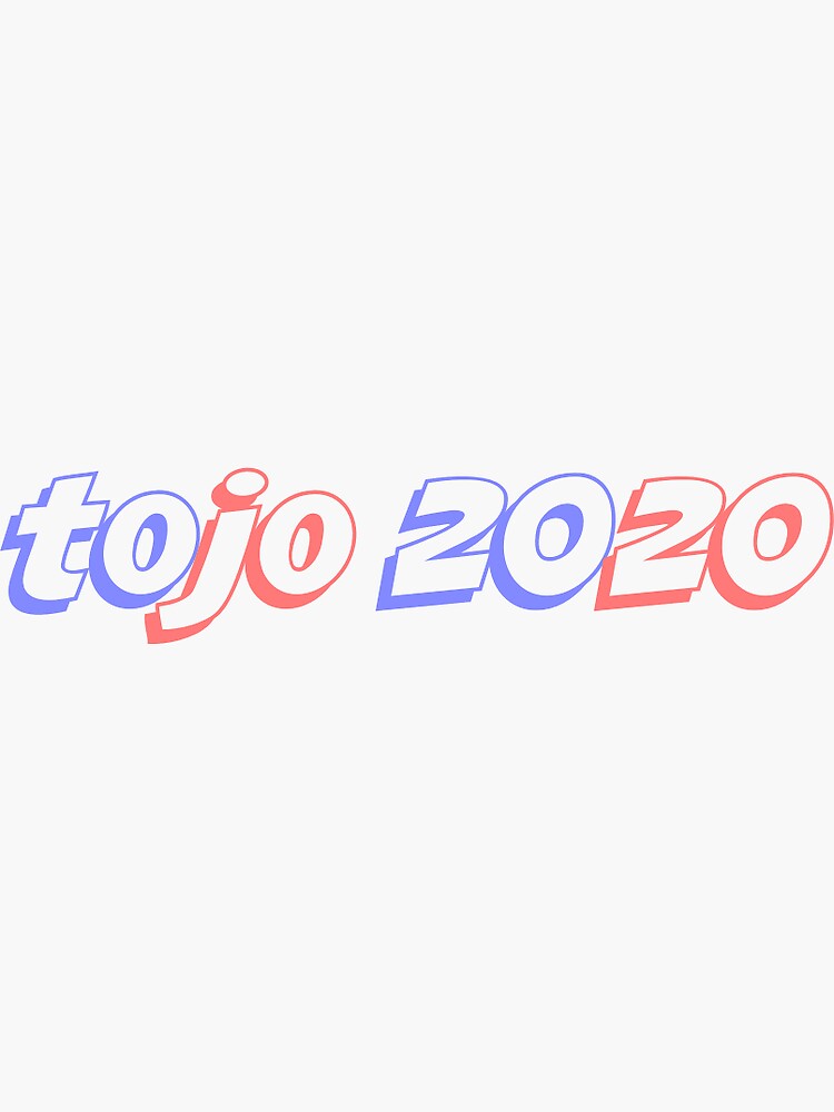 "tojo 2020" Sticker by megan-and-ari | Redbubble