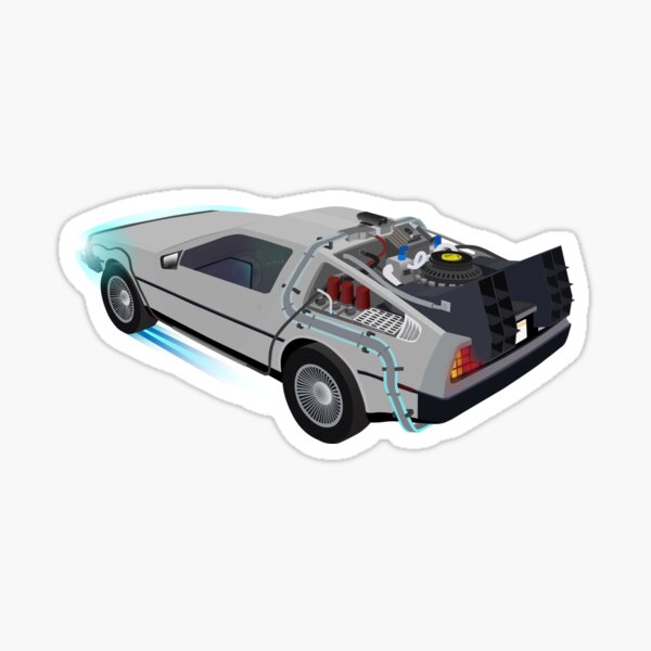 "'Back to the Future' DeLorean" Sticker for Sale by MattRuggz | Redbubble