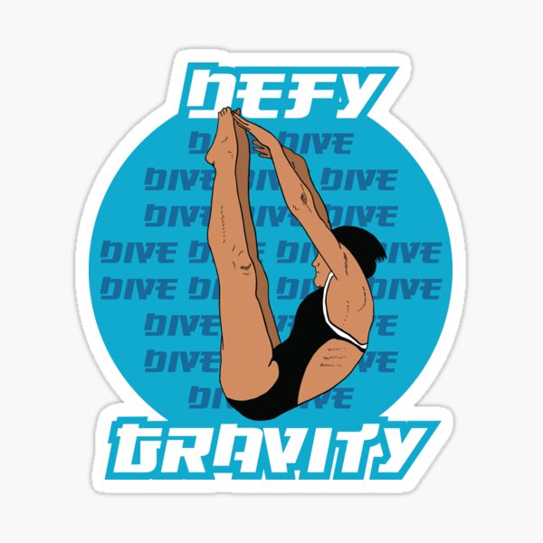 "Girls Diving Defy Gravity by Springboard Platform Diver Gifts" Sticker ...