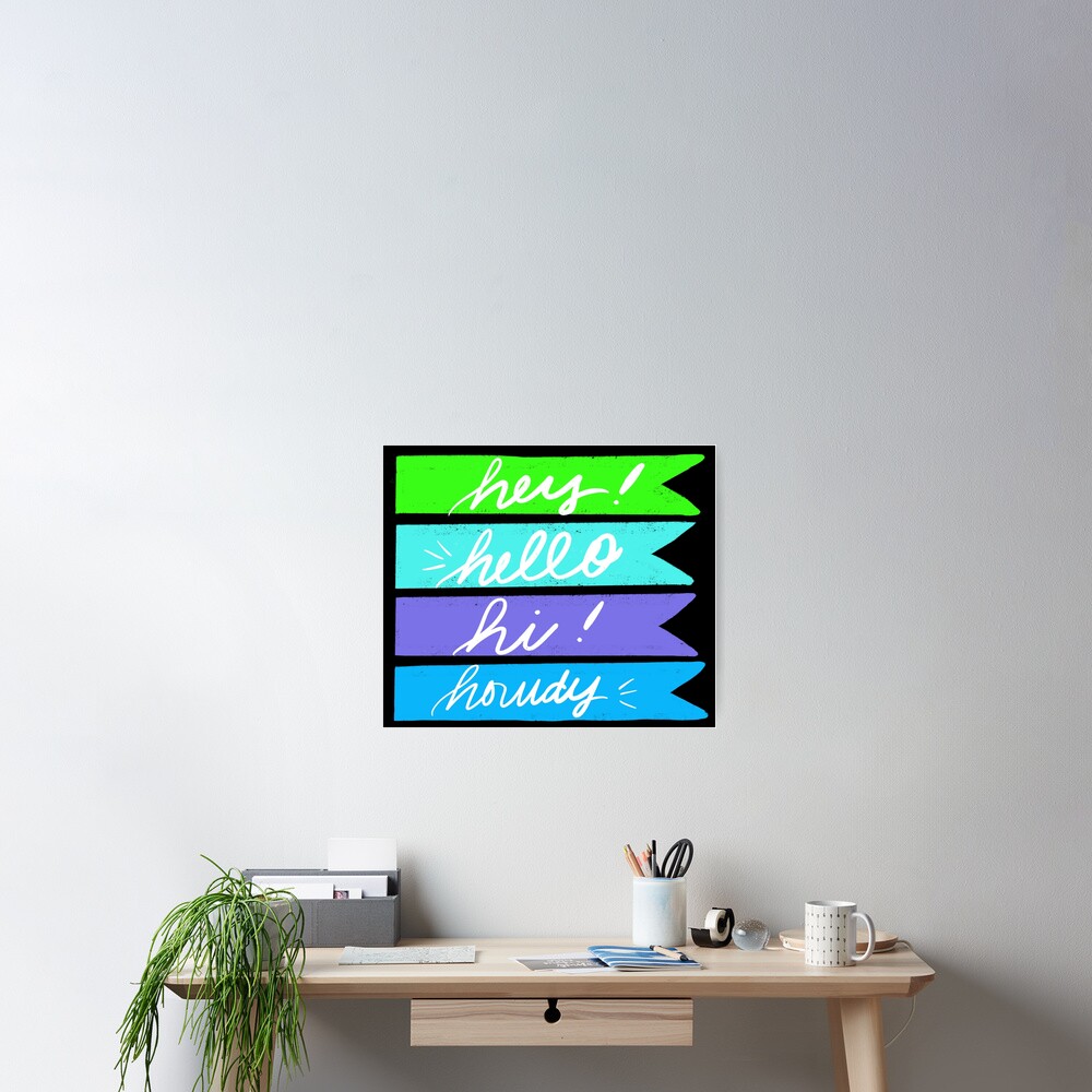 "INVITES INVITATIONS STATIONARY HEY HELLO HI HOWDY FLAGS " Poster for ...