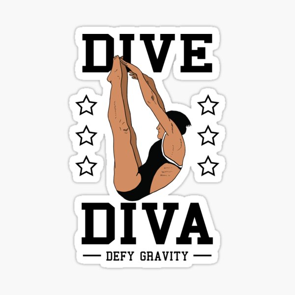 "Womens Diving Dive Diva by Springboard Platform Diver Gifts" Sticker ...