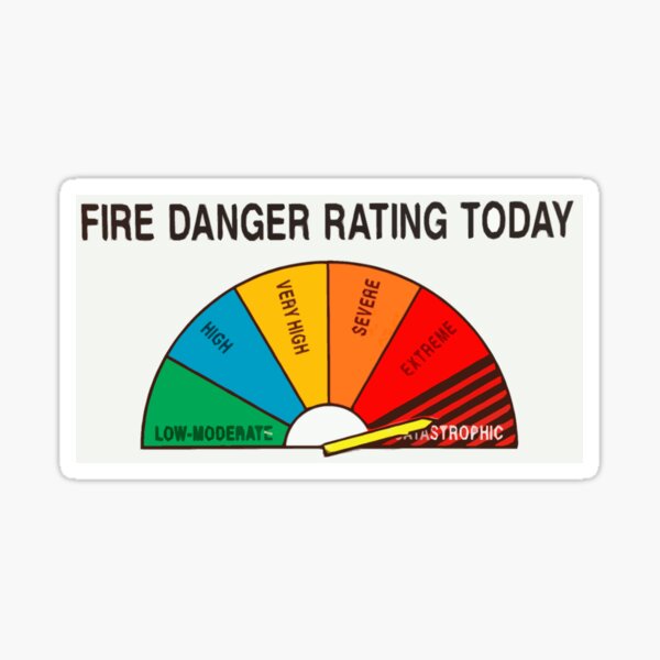 "fire danger sign" Sticker for Sale by HannahEaley | Redbubble