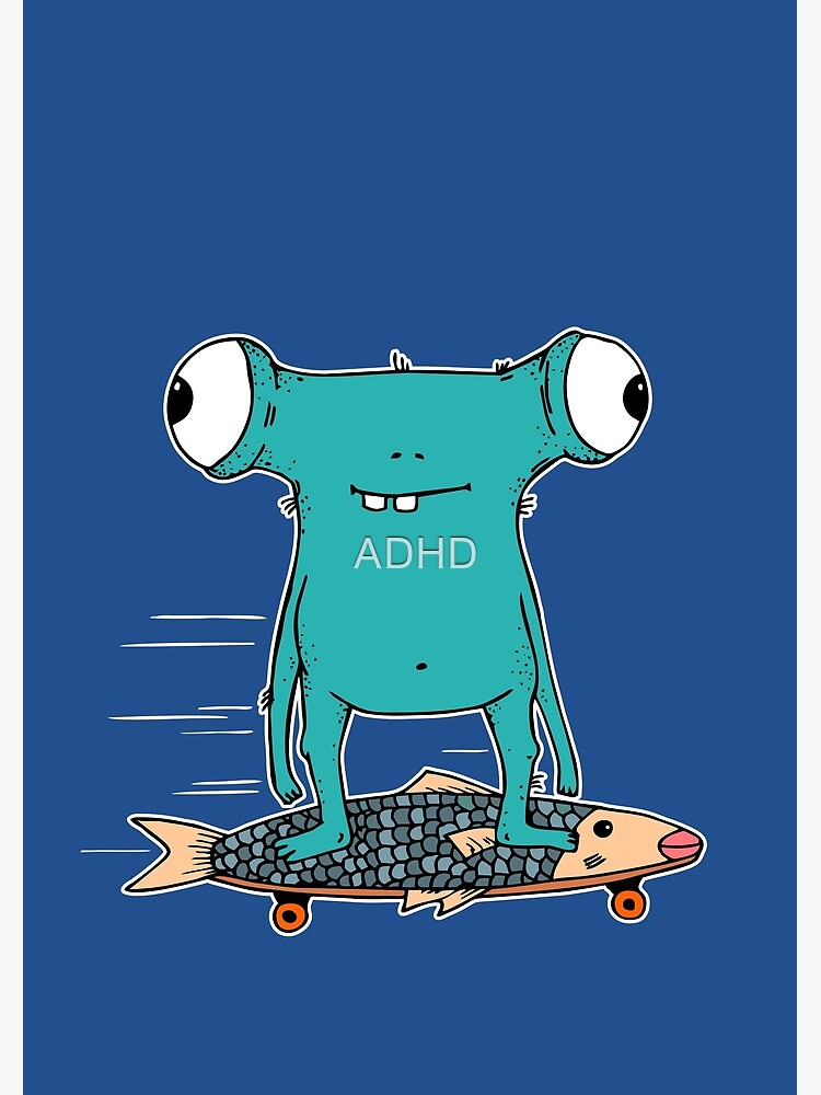 Póster «Monstruo de dibujos animados divertidos longboard» de ADHD ...