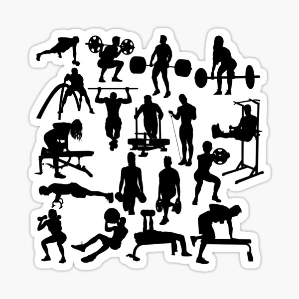"Strength Poses Stickers" Sticker for Sale by VectorPB | Redbubble