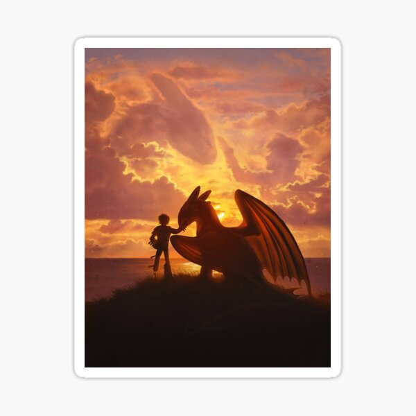 "sunset dragons" Sticker for Sale by deswaopdz | Redbubble