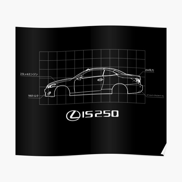 "LEXUS IS250 Blueprint " Poster by roflchopta | Redbubble