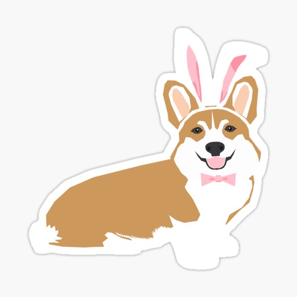 "Bunny Corgi sticker - easter corgi, spring corgi, corgi sticker, cute ...