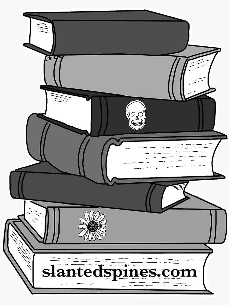 "Slanted Spines Book Stack" Sticker by slantedb | Redbubble