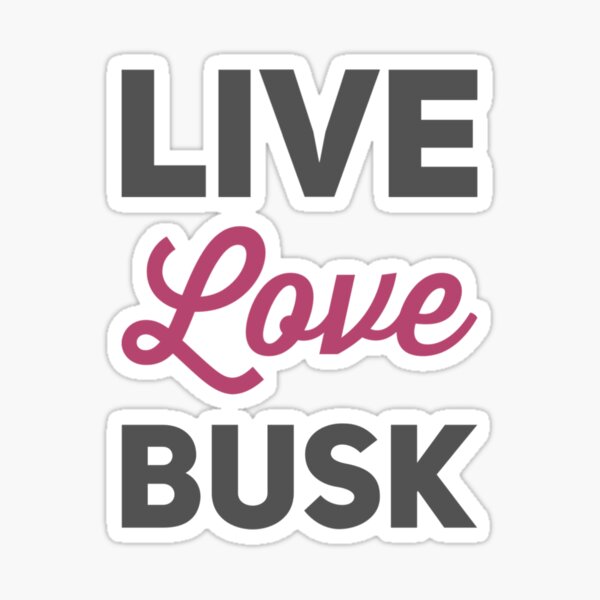 "Live Love Busk" Sticker by juvajay | Redbubble